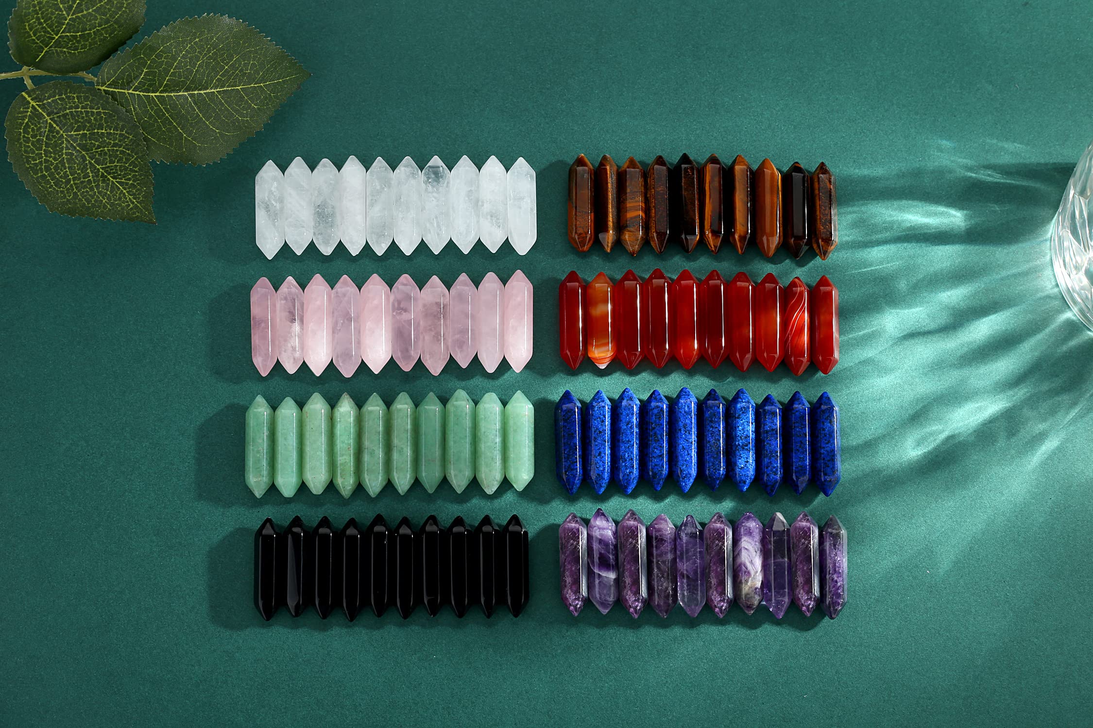 10 PCS Amethyst Crystals Set Wands Polished Healing Crystal Stones Bulk Natural Hexagonal Pointed Reiki Energy Balancing Meditation Therapy Wand Gift