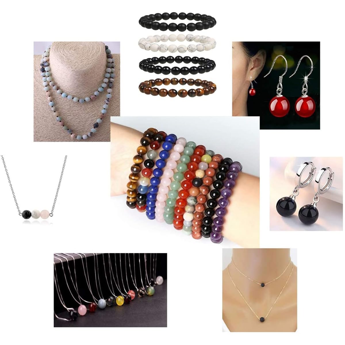 HAAMIIQII 45pcs 8mm Natural Amethyst Stone Beads Round Loose Gemstone Beads for Jewelry Making Strand 15 Inch