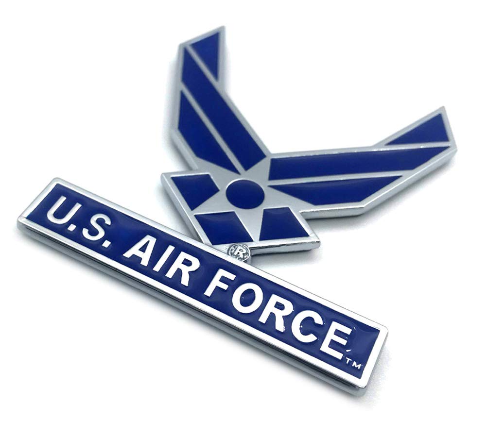 Auto Medals U.S. Air Force Sticker USAF Decal Chrome Metal Auto Emblem for Car Truck Auto