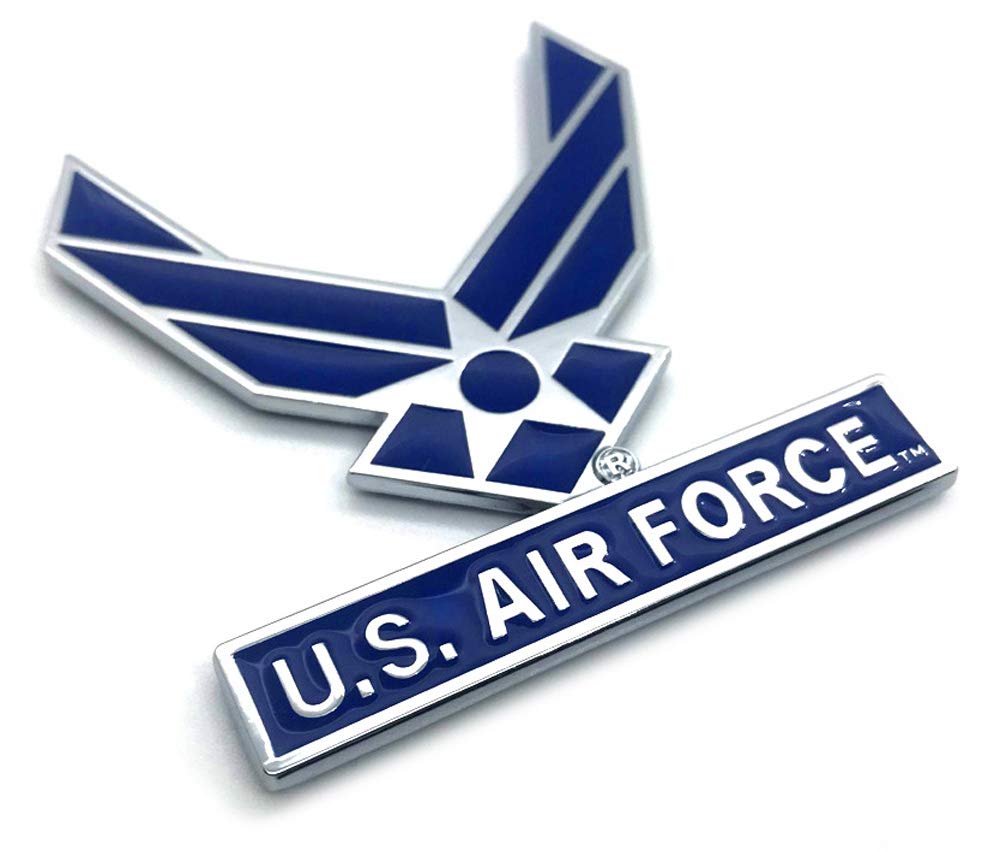 Auto Medals U.S. Air Force Sticker USAF Decal Chrome Metal Auto Emblem for Car Truck Auto