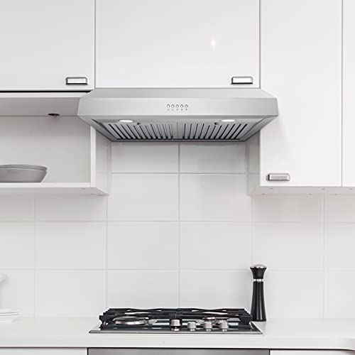 COSMO UC30 29.5 in. Ducted Under Cabinet Range Hood, Kitchen Over Stove Vent, 3-Speed Fan, Permanent Filters, LED Lights in Stainless Steel, 30 inch