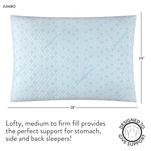 Dearfoams Cool Knit Nylon Infused Bed Pillows, Standard/Queen Size 20"x28", 2 Count