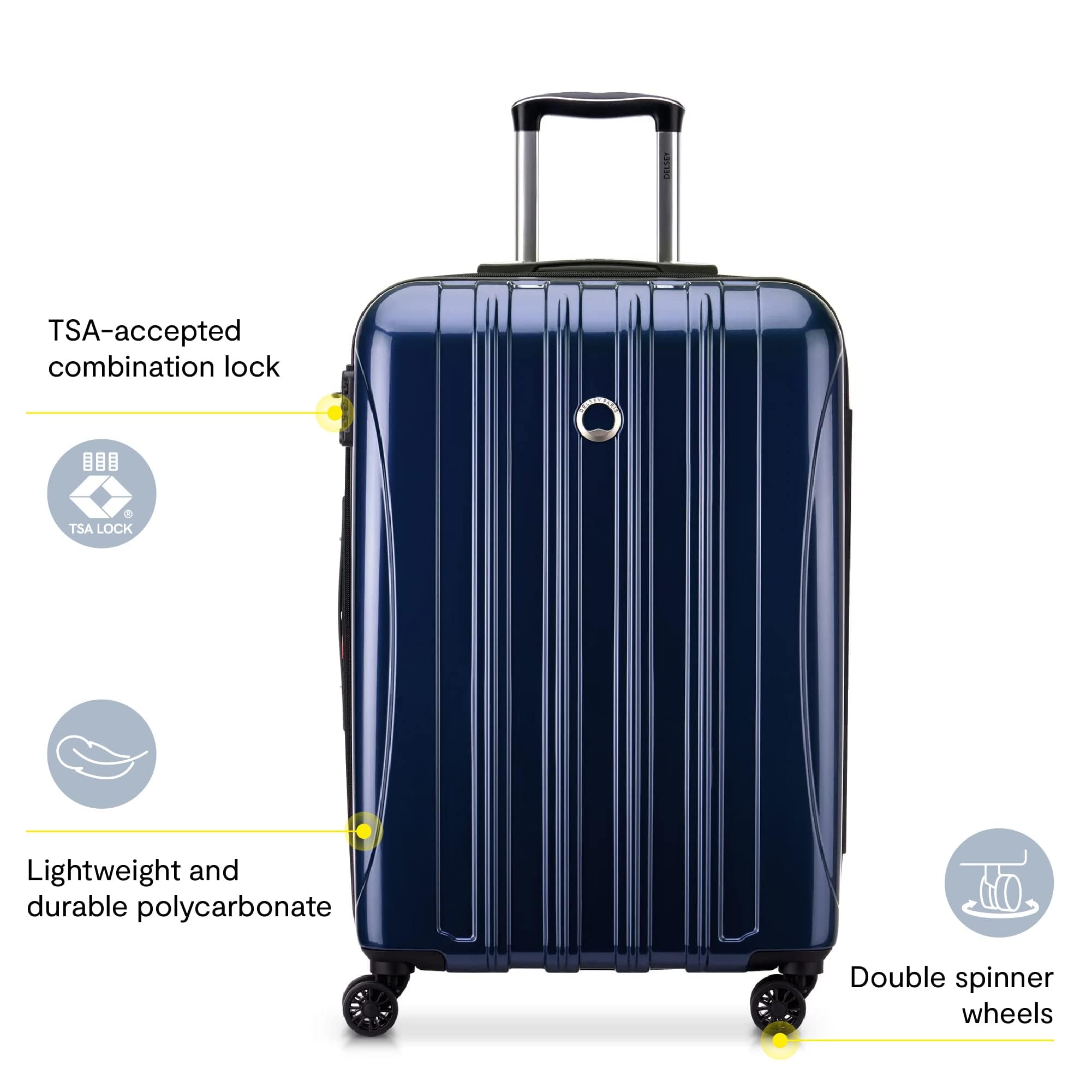 DELSEY PARIS Helium Aero Hardside Expandable Luggage with Spinner Wheels, Peony Pink, 2-Piece Set (21/25)