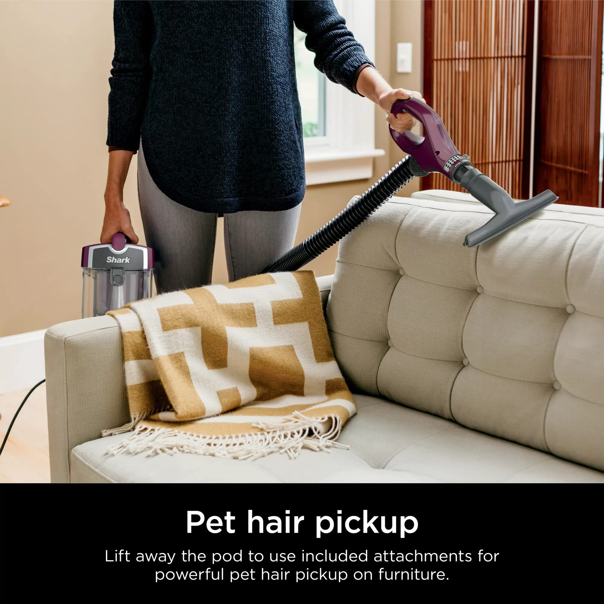 SHARK CU530 Navigator Lift-Away Upright Vacuum with Self-Cleaning Brushroll, Red (Renewed)