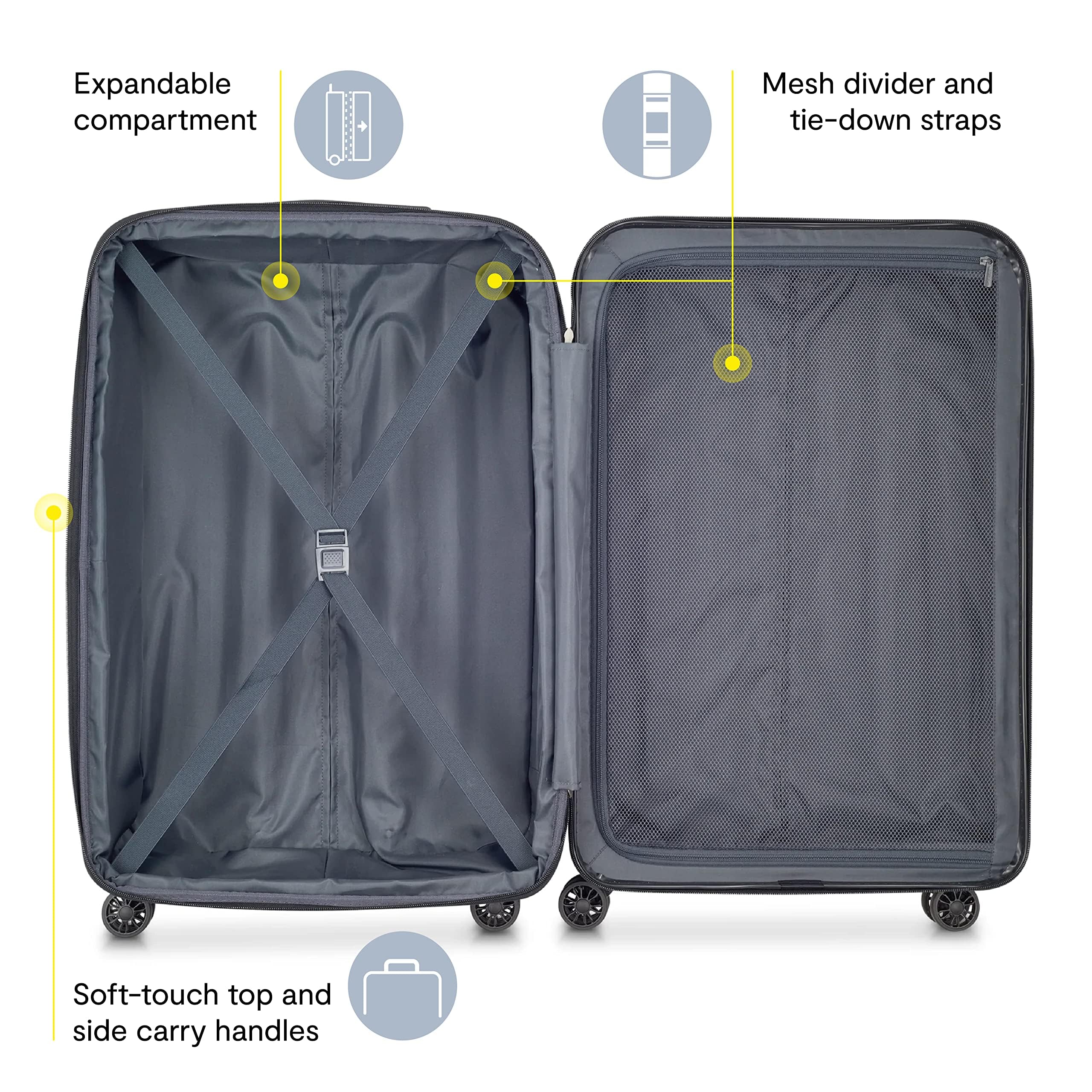 DELSEY PARIS Helium Aero Hardside Expandable Luggage with Spinner Wheels, Peony Pink, 2-Piece Set (21/25)