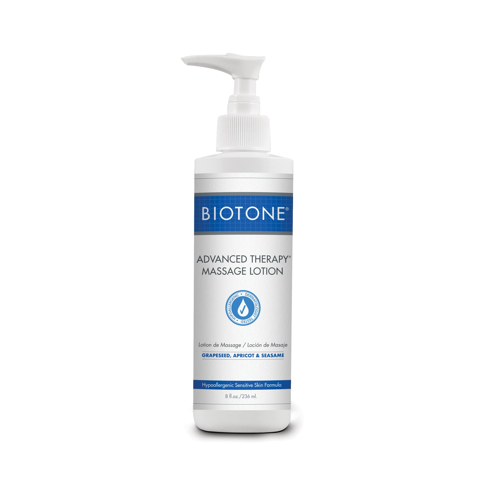 BIOTONE Advanced Therapy Massage Lotion, Hypoallergenic and Fragrance-Free, More Glide and Workability, Absorbs for a Non-Greasy Finish