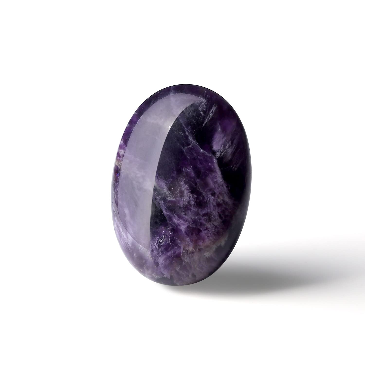 Amethyst Thumb Healing Crystals Stones Sets Hand Carved Stones Gemstone Pocket Natural Stone Meditation Reiki Energy Oval Palm Stone Worry Stone for Anxiety Therapy