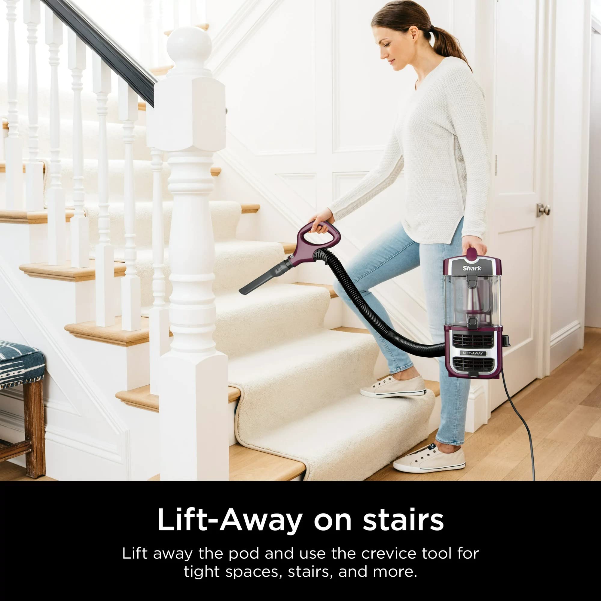 SHARK CU530 Navigator Lift-Away Upright Vacuum with Self-Cleaning Brushroll, Red (Renewed)