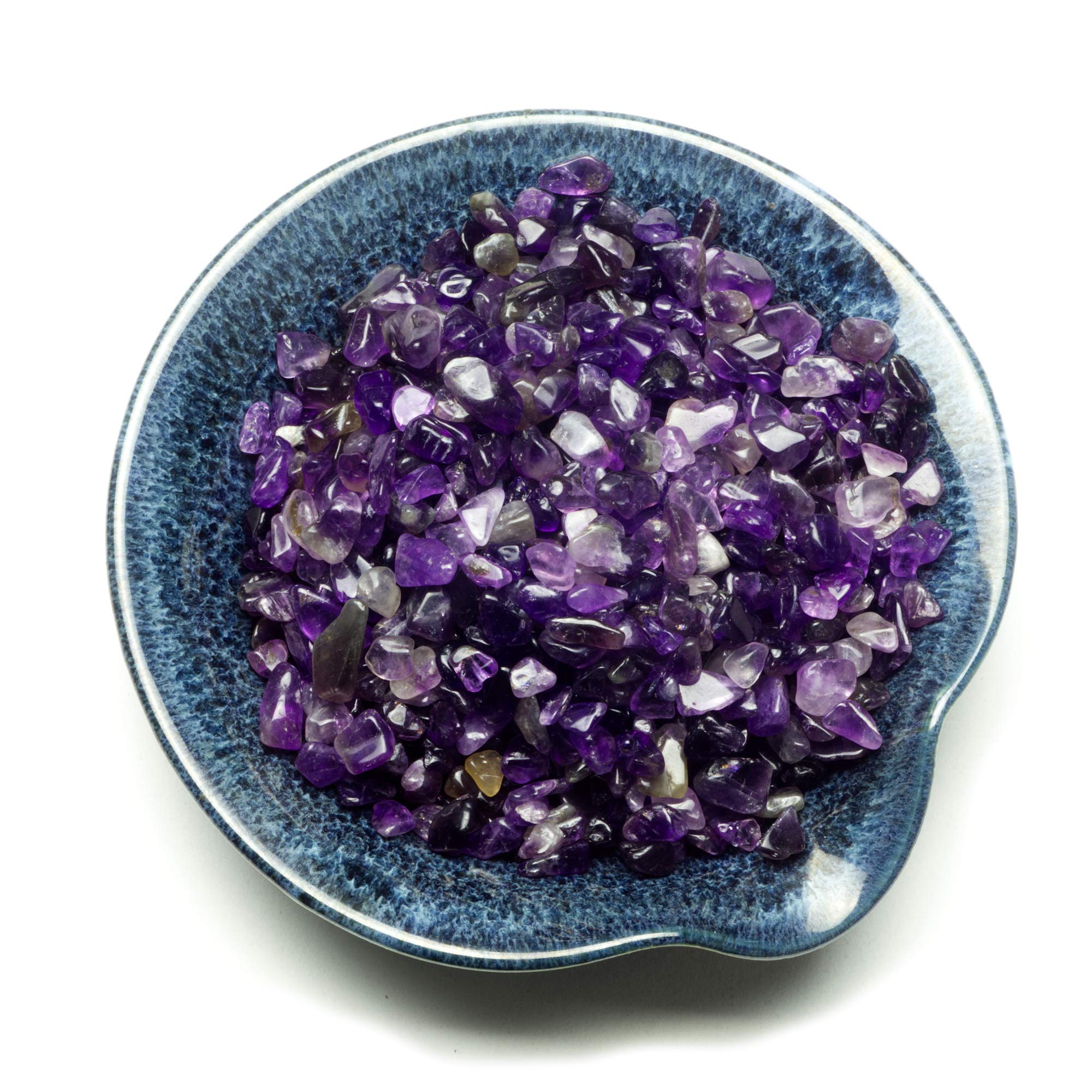 Cherry Tree Collection 1/2 Pound Polished Tumbled Gemstone Chips, Pebbles, Crystal Chips Bulk for Jewelry Making, Healing, Plants, Succulents, Aquariums, Decoration, Chakra (Amethyst)
