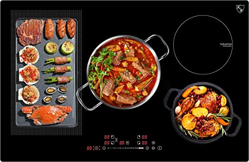 K&H SIGNATURE SERIES 5 Burner 31.5 Inch Built-in Induction Electric Stove Top Ceramic Cooktop Touch Control 240V 9200W IN30-9200FLX