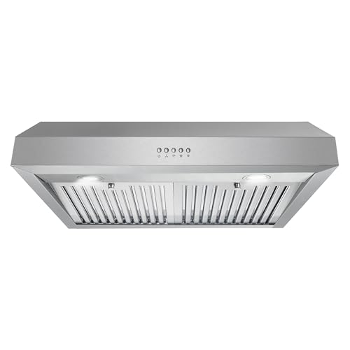 COSMO UC30 29.5 in. Ducted Under Cabinet Range Hood, Kitchen Over Stove Vent, 3-Speed Fan, Permanent Filters, LED Lights in Stainless Steel, 30 inch