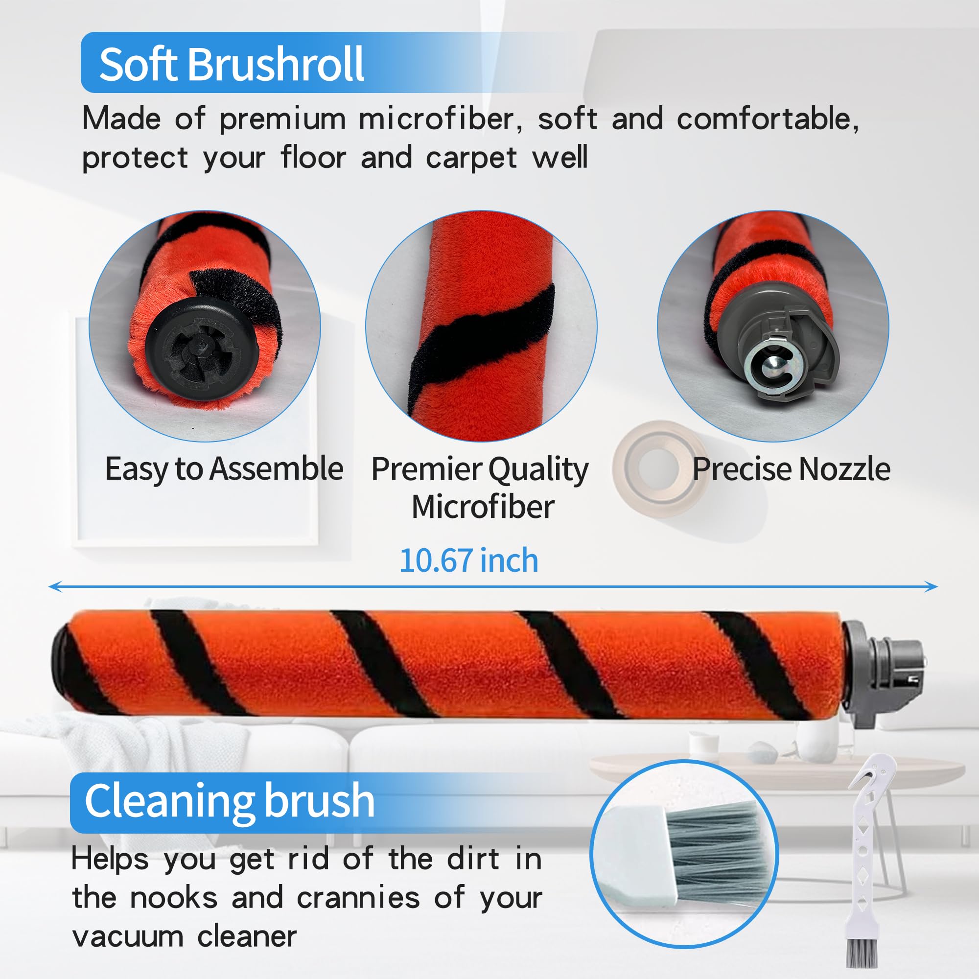 Amyehouse Hepa Foam & Felt Filter Brushroll Replacement Kit for Shark Rotator Professional Lift-away DuoClean Vacuum ZU780 ZU782 ZU785, Replaces Part # 1395FC831 & Xff500 & Xhf500