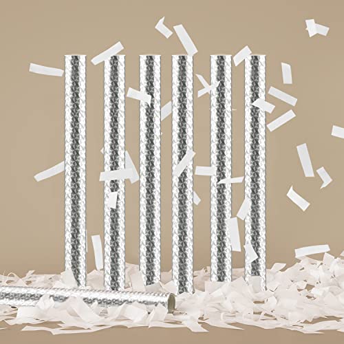 Battife 14Pack White Confetti Wands Tissue Paper Confetti Flick Flutter Sticks for Wedding Celebrations Anniversary Birthday Party White, 14 Inch