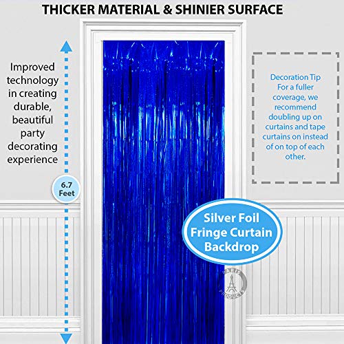 Blue Birthday Decorations Backdrop Curtains for Birthday Backdrop Party Decorations, Fringe Backdrop, Blue Backdrop, Photo Booth Backdrops, Streamers Birthday Decorations, Blue Party Decorations Boys