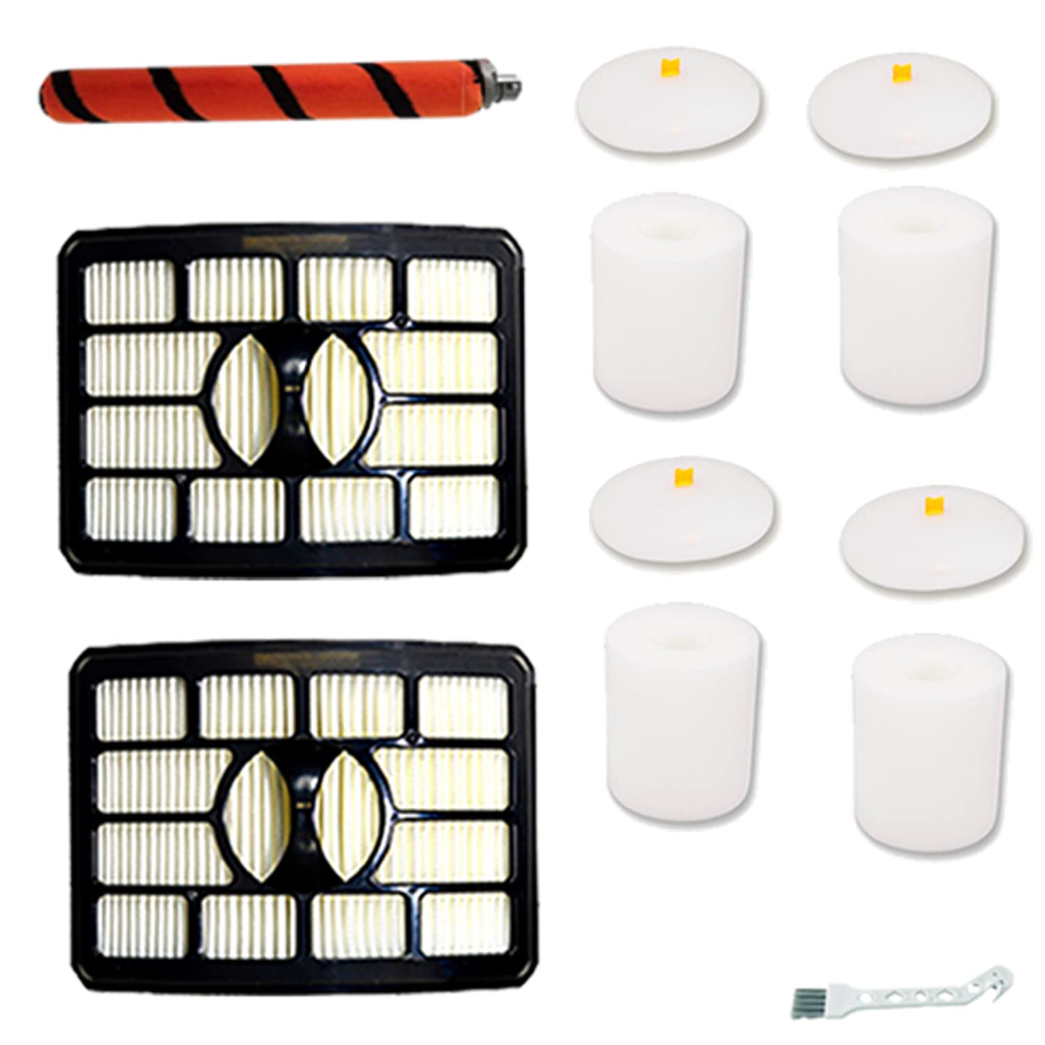 Amyehouse Hepa Foam & Felt Filter Brushroll Replacement Kit for Shark Rotator Professional Lift-away DuoClean Vacuum ZU780 ZU782 ZU785, Replaces Part # 1395FC831 & Xff500 & Xhf500