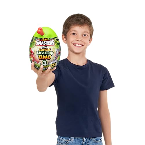 Smashers Mini Jurassic Light Up Dino Egg (T-Rex) by ZURU Collectible Egg, Volcano Slime, Fossil Toy, Dinosaur Toys, T-Rex Toy for Boys and Kids