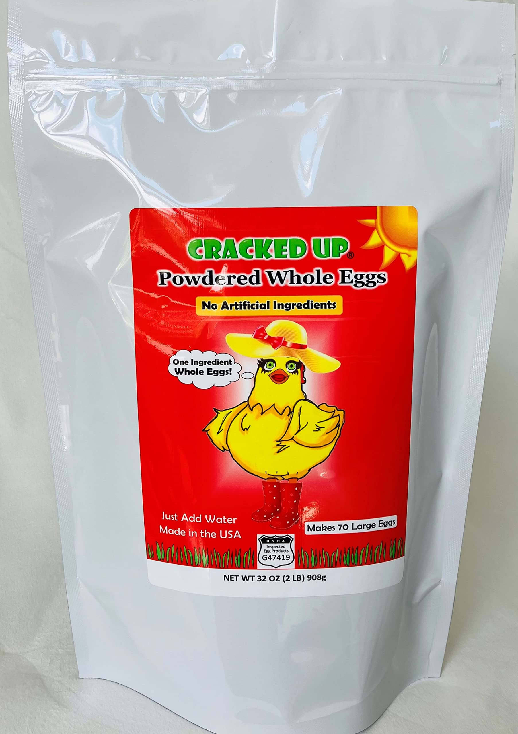 2 POUNDS (32 OZ) Cage-Free Powdered Whole Eggs, WHY PAY MORE? Freshest Eggs, Made in the USA, Makes 70 Large Eggs, 1 INGREDIENT - EGGS! FARM FRESH, NON GMO, ALL NATURAL, RESEALABLE POUCH