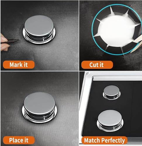 Gas Stove Burner Covers 2 Pack- XZSUN 0.2mm Double Thickness Reusable Gas Range Protectors For Samsung 30 inch Gas Stove (2 Pack,sliver-Samsung gas stove)