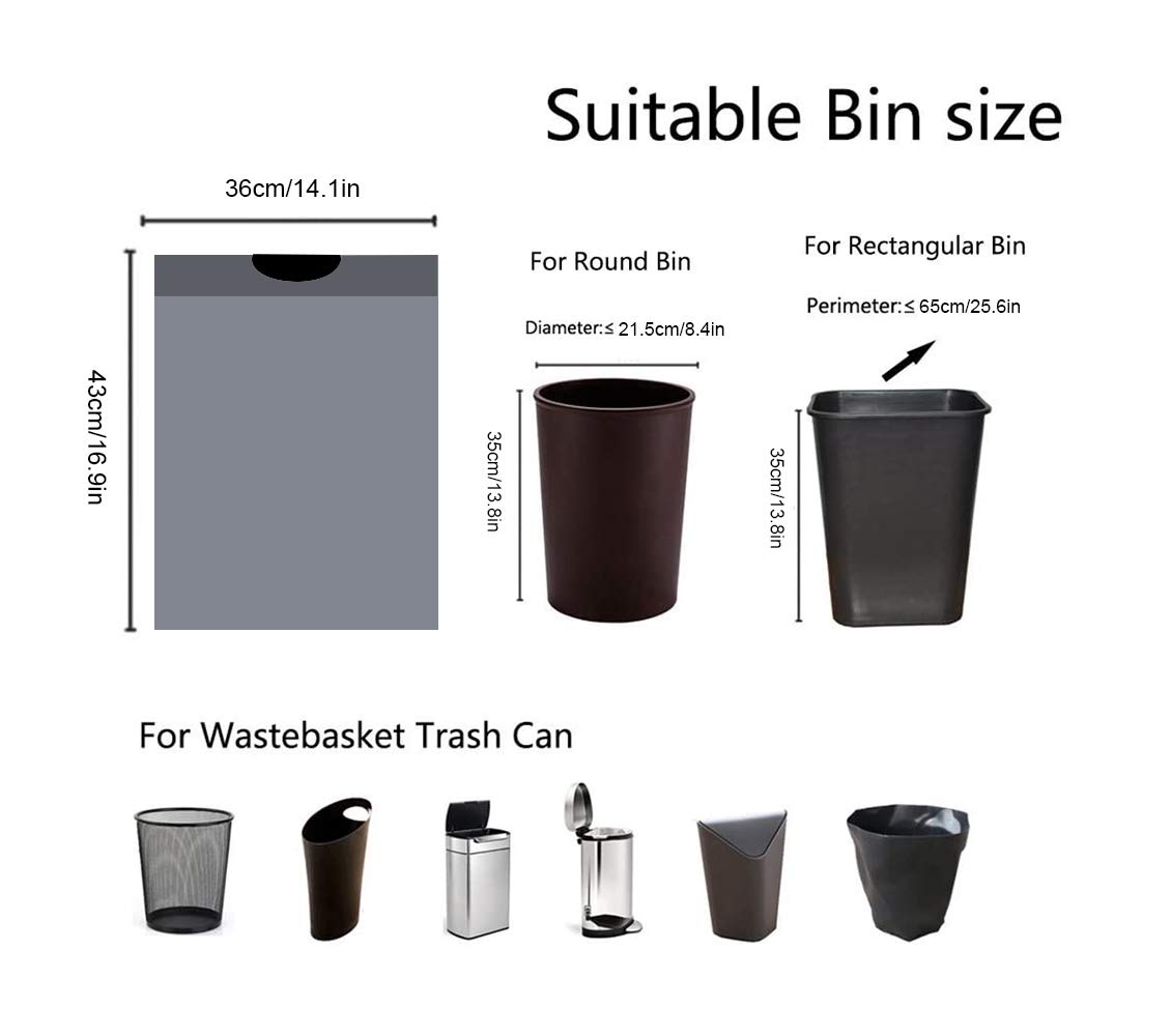 Small Trash bag,Gereen 1.6 Gallon Drawstring Trash bag Garbage Bag Trash Can Liner,Extra Strong 120 Counts for Home,Office,Car