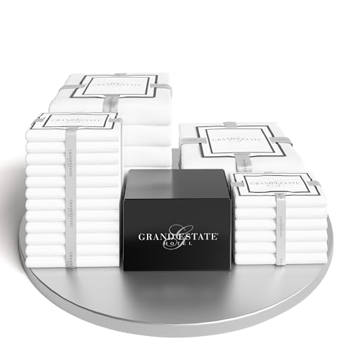 Bulk Pillow Cases Standard Size, Arctic White Cotton-Rich Queen Pillowcases, Sateen, Ultra-Soft, Wrinkle-Resistant, Hotel, Spas, Salons, Hospital - Standard Pillowcases - Grand Estate Hotel
