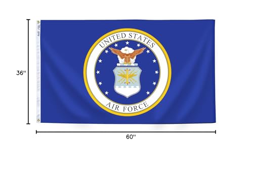 Annin Flagmakers U.S. Airforce Military Flag USA-Made to Official Specifications, Officially Licensed, 3 x 5 Feet (Model 439010)