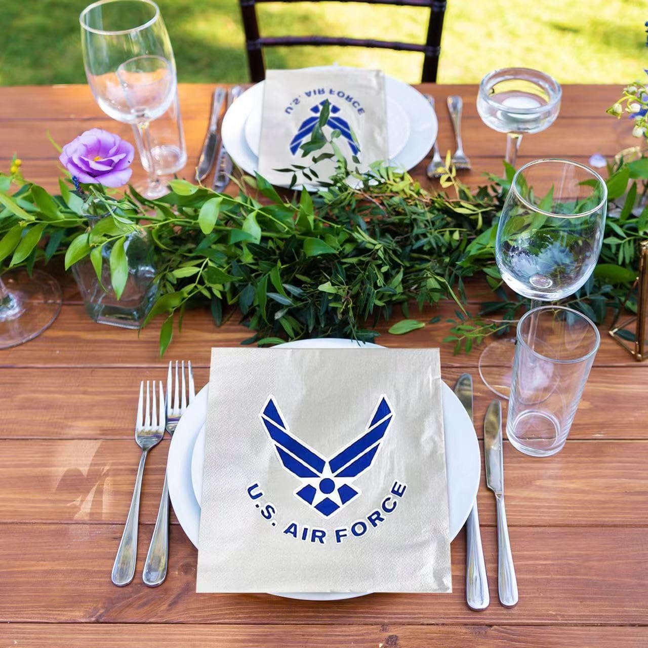 50Pcs Military U.S. Air Force Napkins,Memorial Day Veterans Day 4th Of July USAF Party Supplies