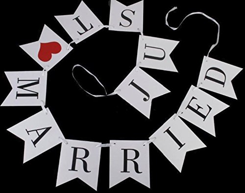Just Married Banner & Wedding Balloons - Wedding Car Decorations Kit - Mr Mrs Wedding Balloon with Tassel Garland - Jumbo Wedding Balloons Decorations by Jolly Jon