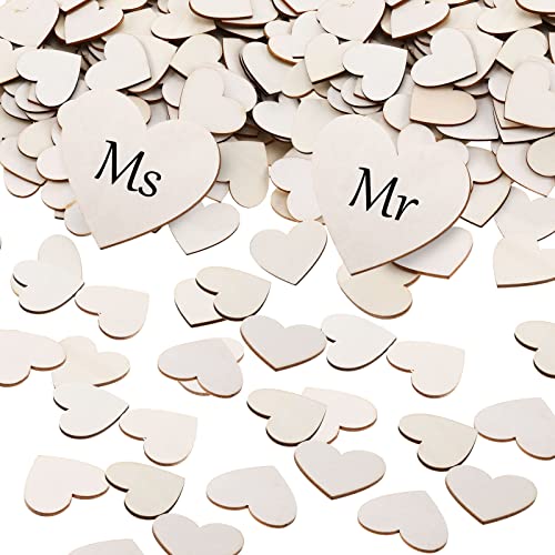 Wooden Hearts Guest Book Hearts Set 150 Pcs Small Wooden Hearts Cutouts and 2 Pcs Big Wood Heart Wooden Heart Guest Book Alternative Christmas Tree Ornament for Wedding Baby Shower Guest Sign