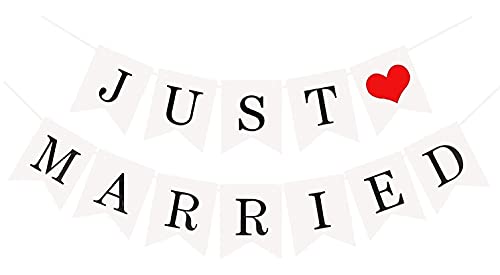 Just Married Banner & Wedding Balloons - Wedding Car Decorations Kit - Mr Mrs Wedding Balloon with Tassel Garland - Jumbo Wedding Balloons Decorations by Jolly Jon
