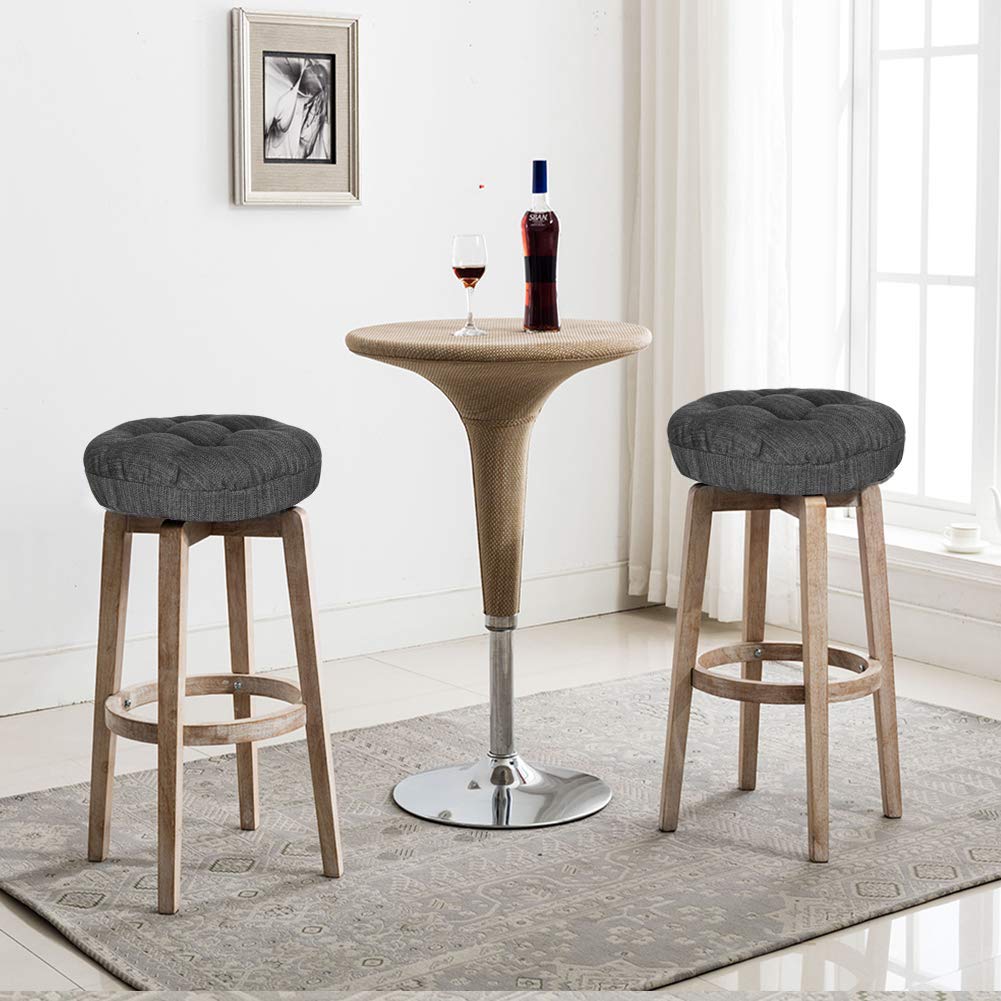 baibu Stool Covers Round, Super Soft Round Bar Stool Cushion Covers Seat Cushion - One Cushion Only(Gray-Black,12" (30 cm)