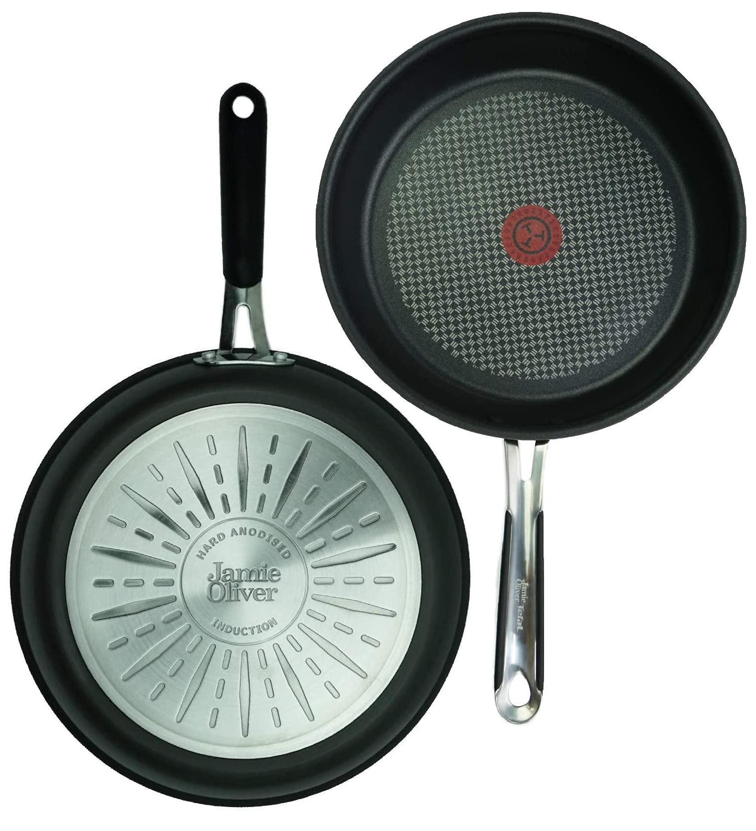 Tefal Jamie Oliver E75604 Frying Pan with Lid, 24 cm, Induction, 4-Piece Set, Frying Pan Non-Stick Coating, Oven-Safe, Dishwasher Safe, for All Types of Cookers, Includes Spatula