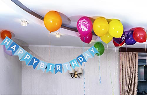 Happy Birthday Banner Gradients Blue Banner Birthday Banner Decoration Party Decoration Supplie
