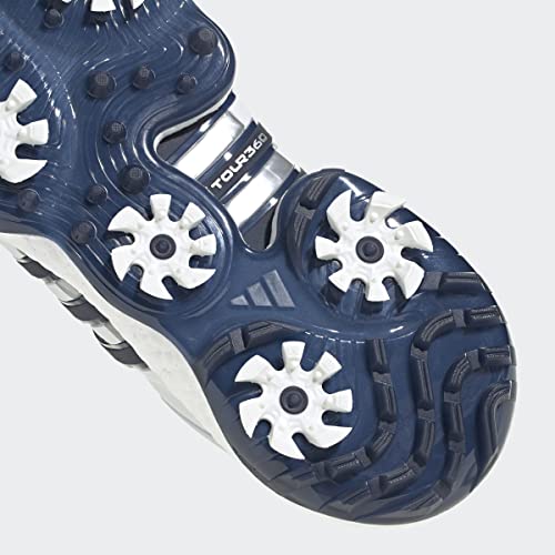 adidas Men's Tour360 22 Golf Shoes, Footwear White/Collegiate Navy/Silver Metallic, 8