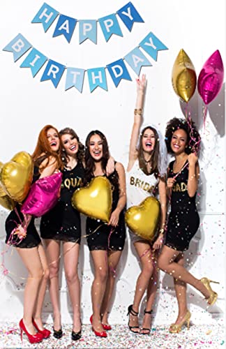 Happy Birthday Banner Gradients Blue Banner Birthday Banner Decoration Party Decoration Supplie