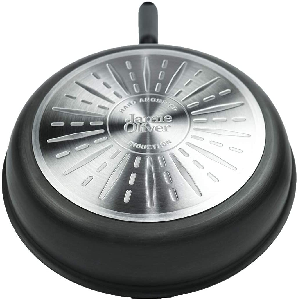 Tefal Jamie Oliver E75604 Frying Pan with Lid, 24 cm, Induction, 4-Piece Set, Frying Pan Non-Stick Coating, Oven-Safe, Dishwasher Safe, for All Types of Cookers, Includes Spatula
