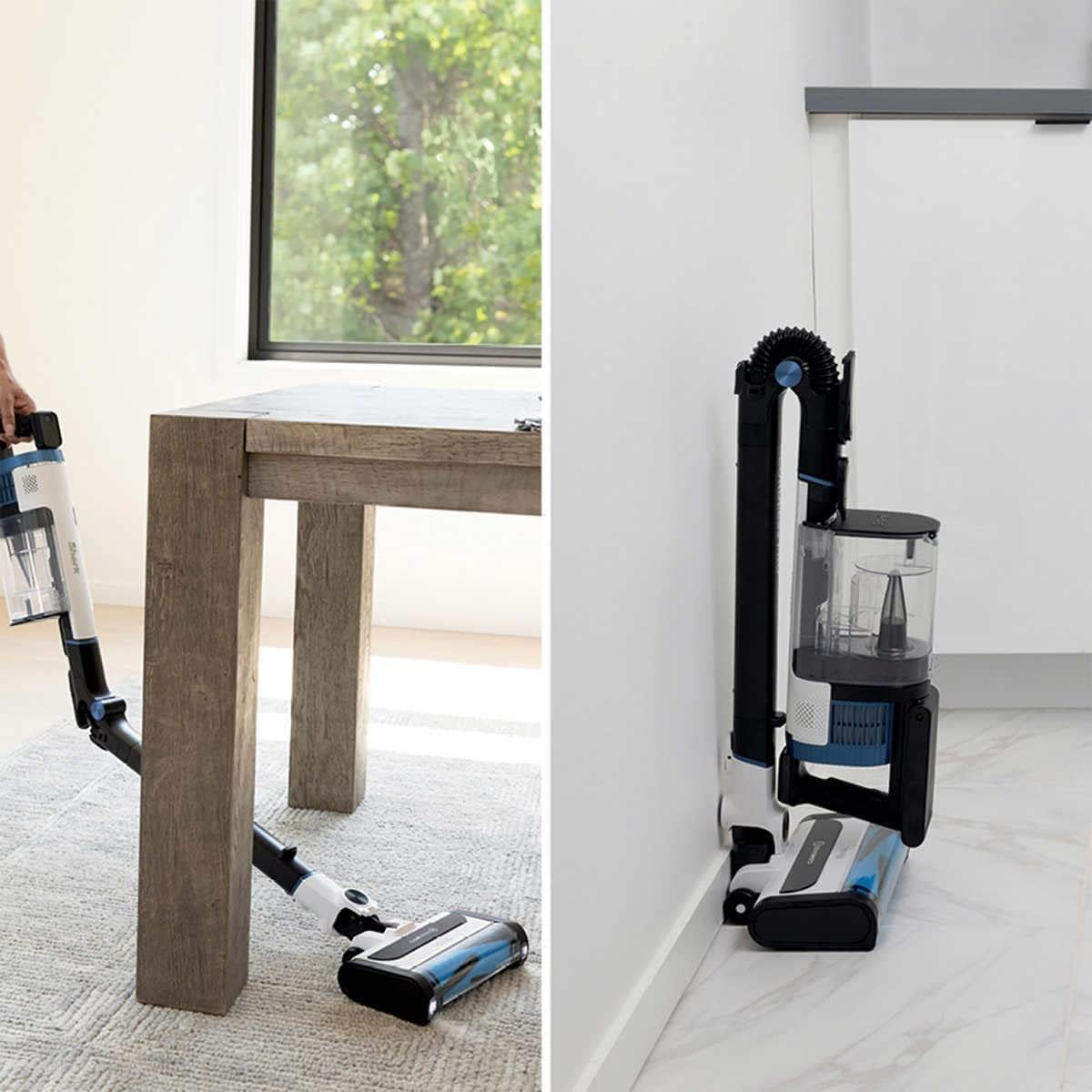 Shark UZ565H Pro Cordless Pet Plus Stick Vacuum with Anti-Allergen Complete Seal, MultiFLEX PowerFins Plus Brushroll, Duster Crevice Tool Dusting Brush, Up to 40 Minute Runtime, White/Blue (Renewed)