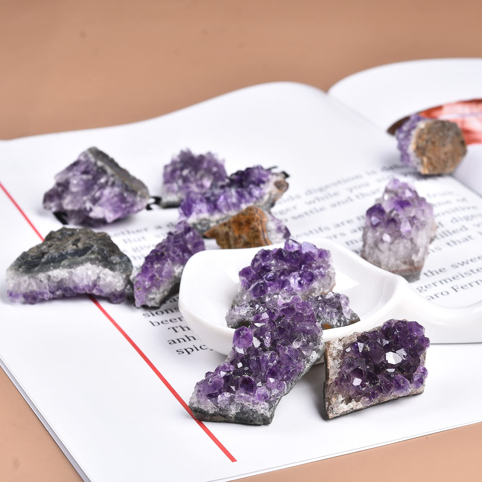 JIC Gem 1.1 LB Amethyst Clusters Natural Raw Amethyst Geode Rock Crystal Healing Stones Witchcraft Gemstone Specimen