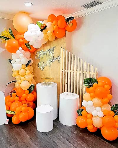 OOPAT DIY Little Cutie Balloon Garland Kit for Baby Shower Birthday Orange Citrus Themed Bridal Shower Party Backdrop Decoration(Orange)