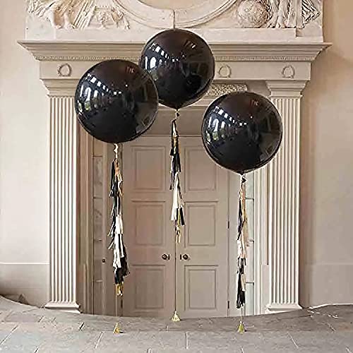 15pcs Black Balloons 24 Inch Large Black Balloons Latex Big Balloons Giant Oversize Balloons for Gender Reveal Birthday Wedding Party Halloween Decorations