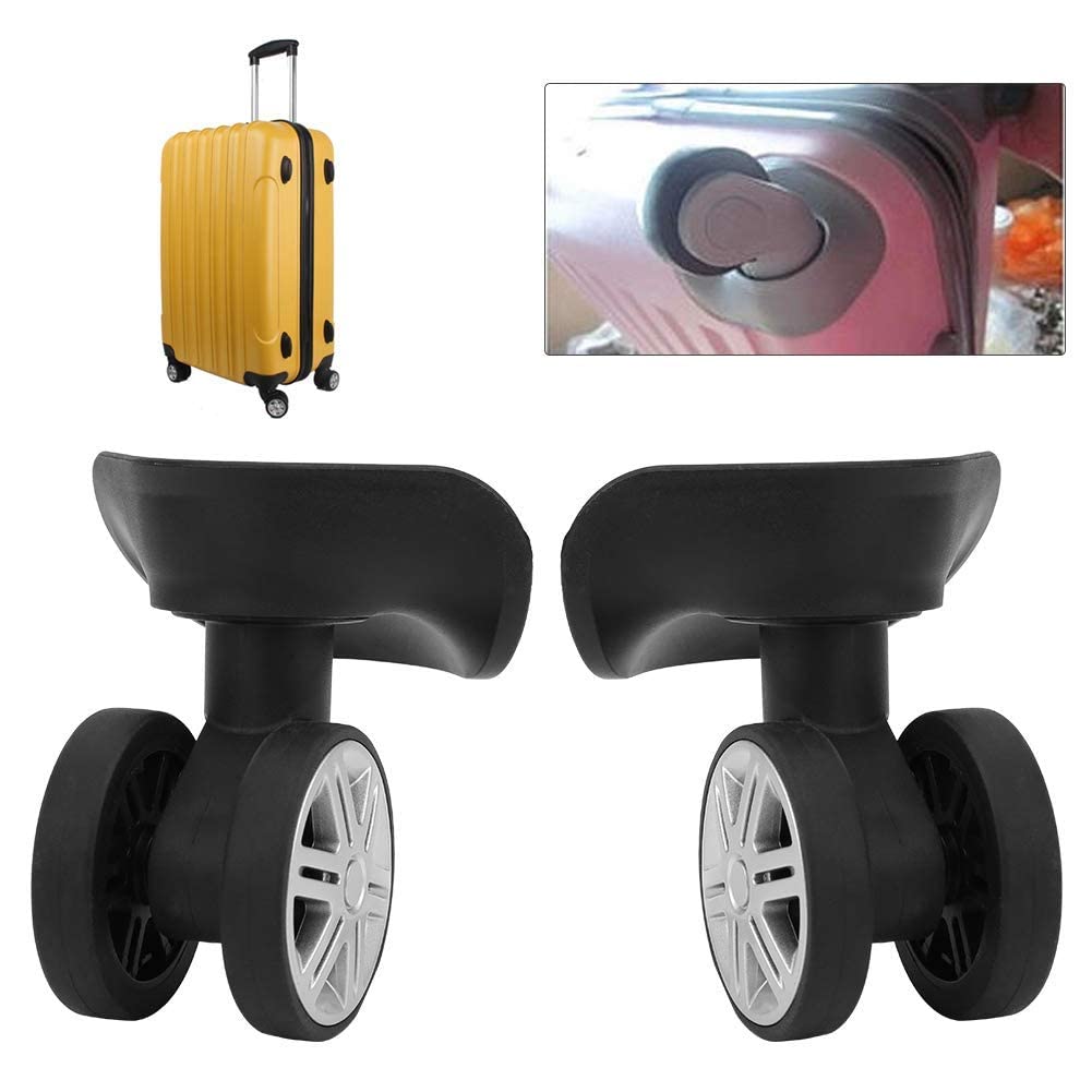 Ladieshow Luggage Wheels,1Pair Suitcase Wheels Replacement Draw‑Bar Box Accessory 360 Swivel Wheel Suitcase Luggage Carrier Wheel Replacement