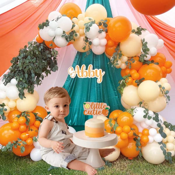 OOPAT DIY Little Cutie Balloon Garland Kit for Baby Shower Birthday Orange Citrus Themed Bridal Shower Party Backdrop Decoration(Orange)