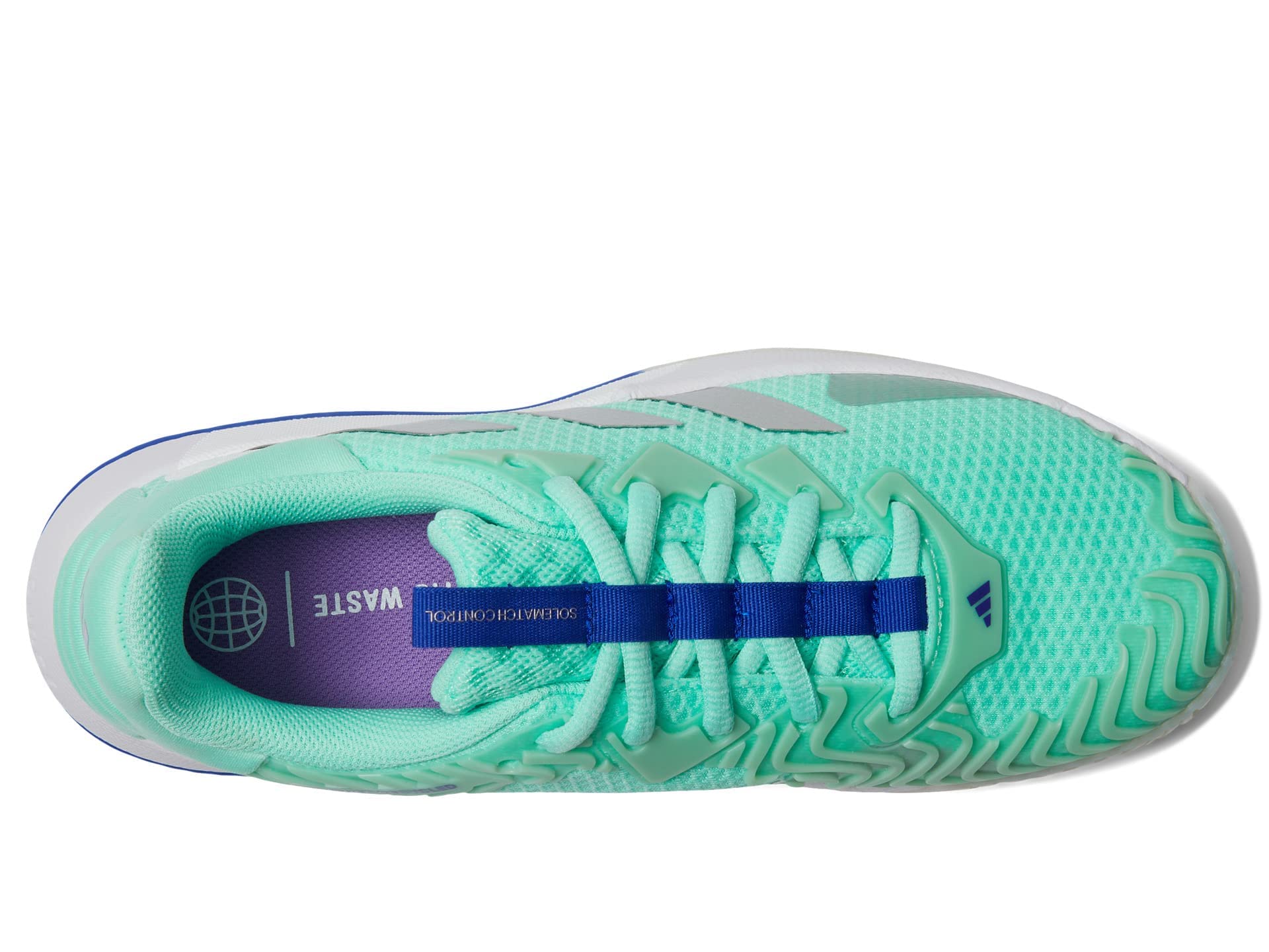 adidas Women's Solematch Control Sneaker, Pulse Mint/Silver Metallic/Lucid Blue, 6