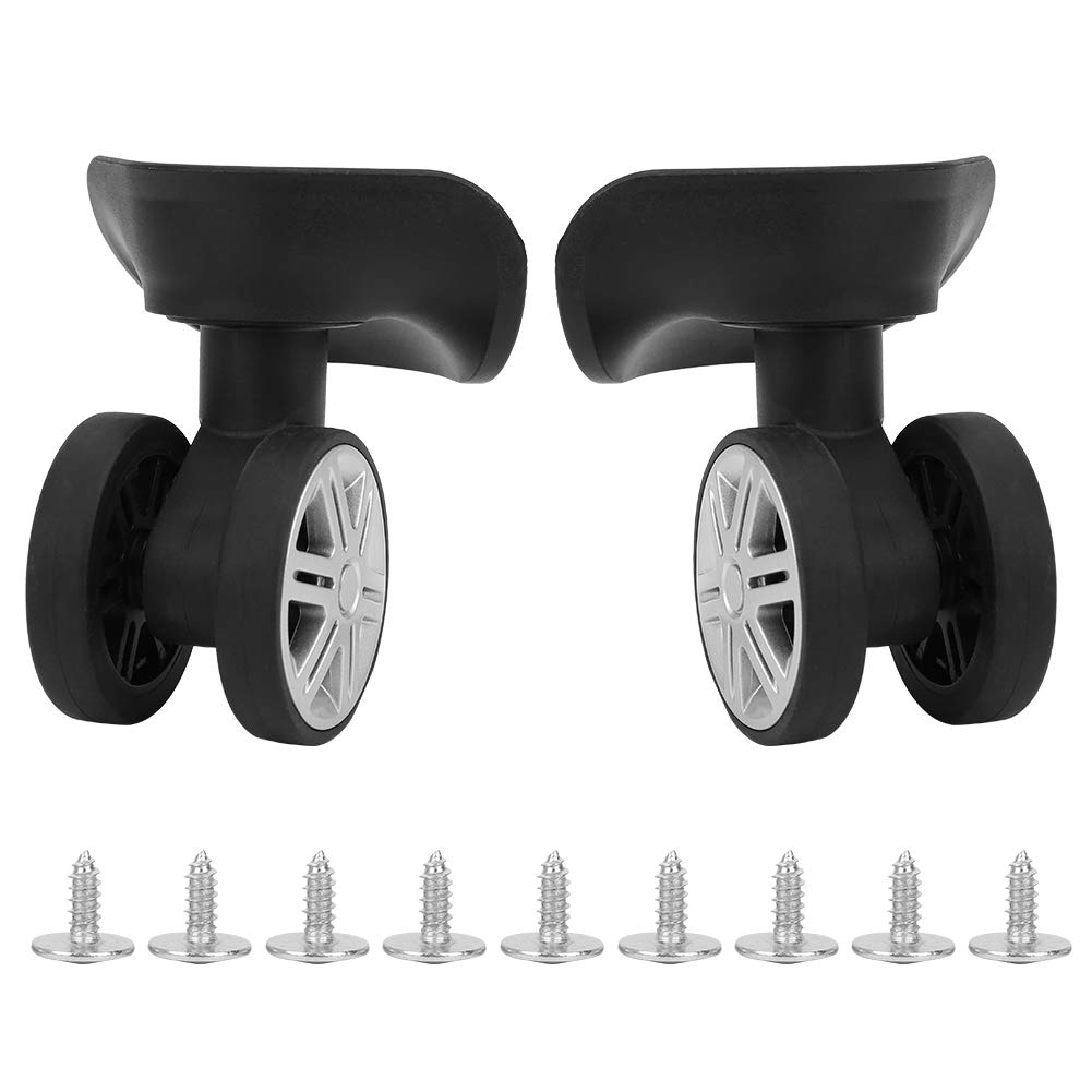 Ladieshow Luggage Wheels,1Pair Suitcase Wheels Replacement Draw‑Bar Box Accessory 360 Swivel Wheel Suitcase Luggage Carrier Wheel Replacement