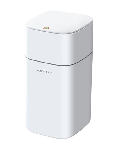 funest Bathroom Trash Can with Lids, 2.6 Gallon Small Plastic Garbage Cans with Press Pop-up Top Lid, Slim/Narrow Office Rubbish Can, Dog/Cat-Proof Trash Bin, Waterproof Wastebasket, White