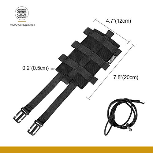 OneTigris ROC Minimalist Adjustable Bottle Holster MOLLE Panel Gear Holder Universal Fit 600ml to 1000ml Water Bottle (Black)
