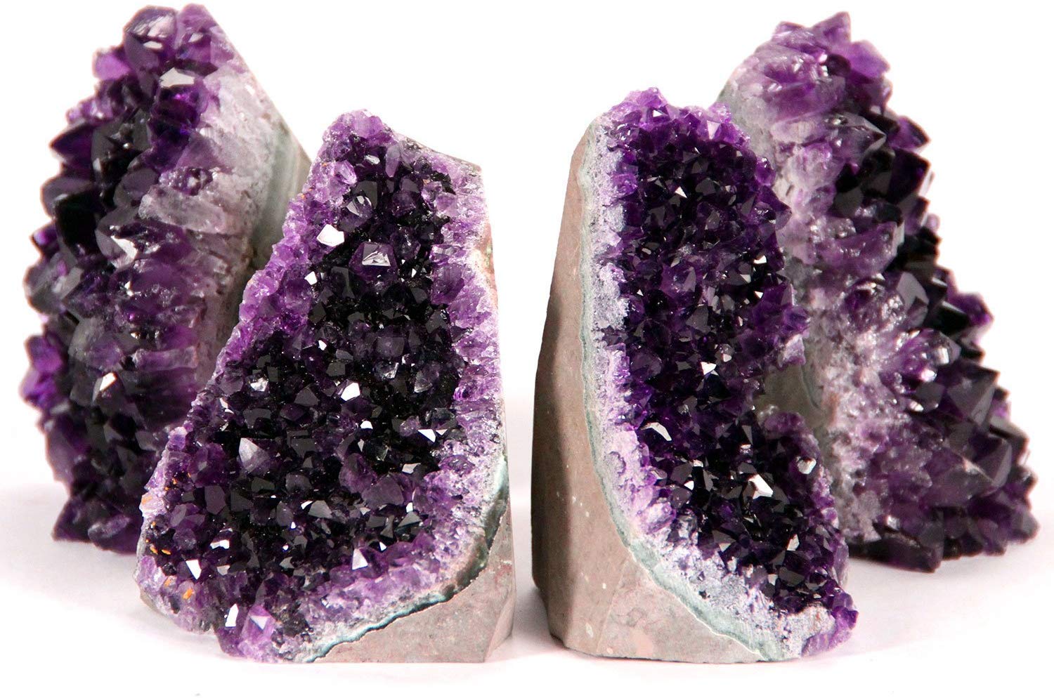 Extreme Rocks & Fossils Amethyst Cluster - .5 to 1 pounds of Powerful, deep Purple Crystals. Geode from Uruguay. Includes Bonus 3 inch Selenite Wand