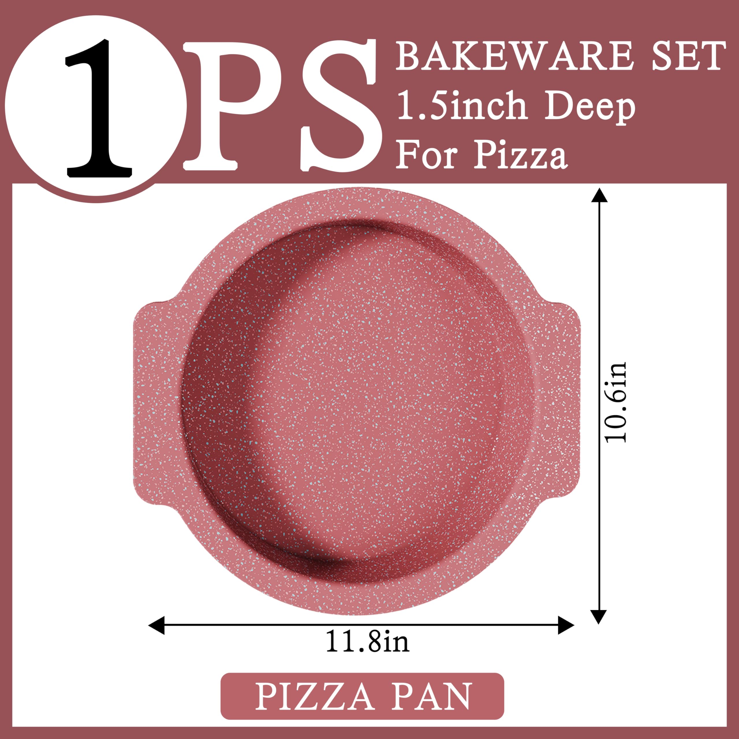 HIPTABLY Baking Sheet Pan Set, Oven Bakeware Set, Nonstick Baking Pans Set with Cooling Rack Stackable Muffin Pan, Cupcake Pan, Dishwasher Safe Carbon Steel Bake Set (Pizza Set)