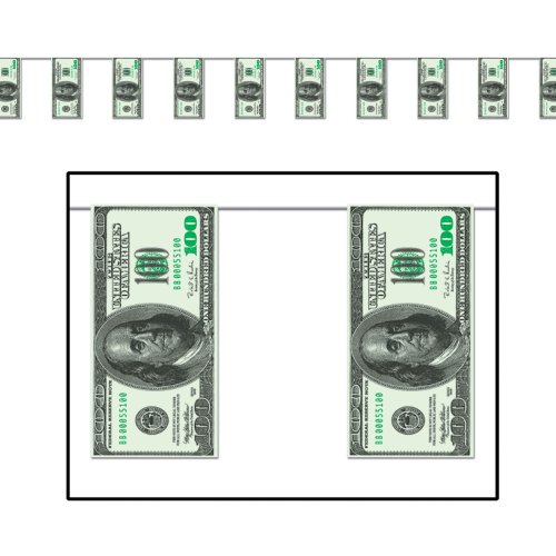 $100 Bill Pennant Banner Party Accessory (1 count) (1/Pkg)