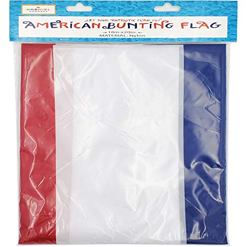 The Dreidel Company Large Patriotic US Flag Bunting Decorations 4th of July Large Red, White & Blue - 18" x 20 Ft. (2-Pack)