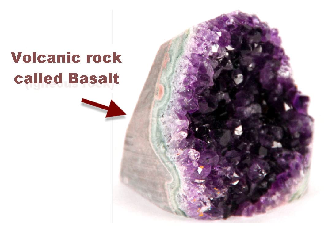 Extreme Rocks & Fossils Amethyst Cluster - .5 to 1 pounds of Powerful, deep Purple Crystals. Geode from Uruguay. Includes Bonus 3 inch Selenite Wand